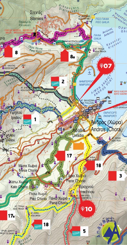 Andros • Hiking map 1:27.000 | freerider.gr